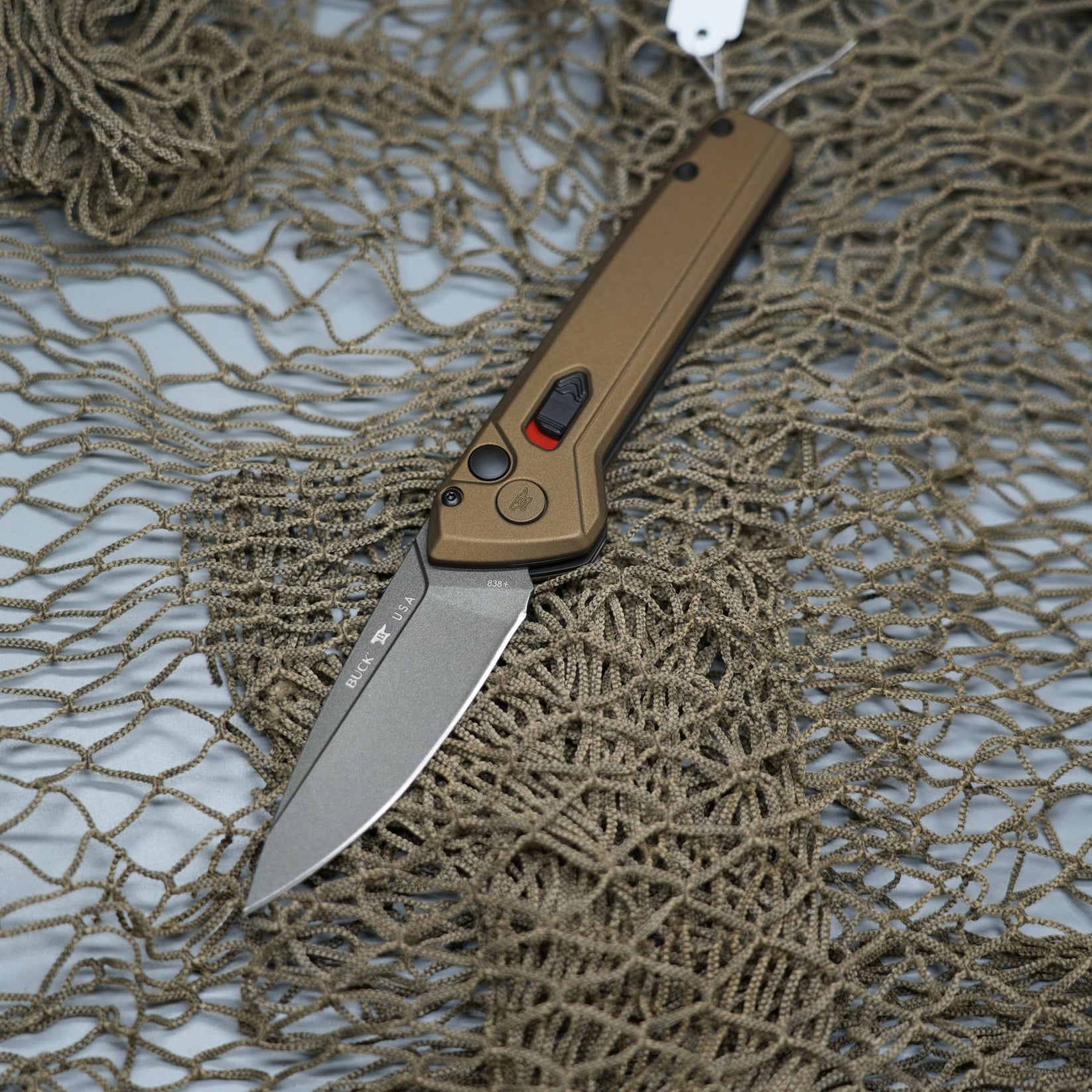 Buck 838 Deploy AUTO Folding Knife 3.25" 154CM Gray Cerakote Drop Poin ...