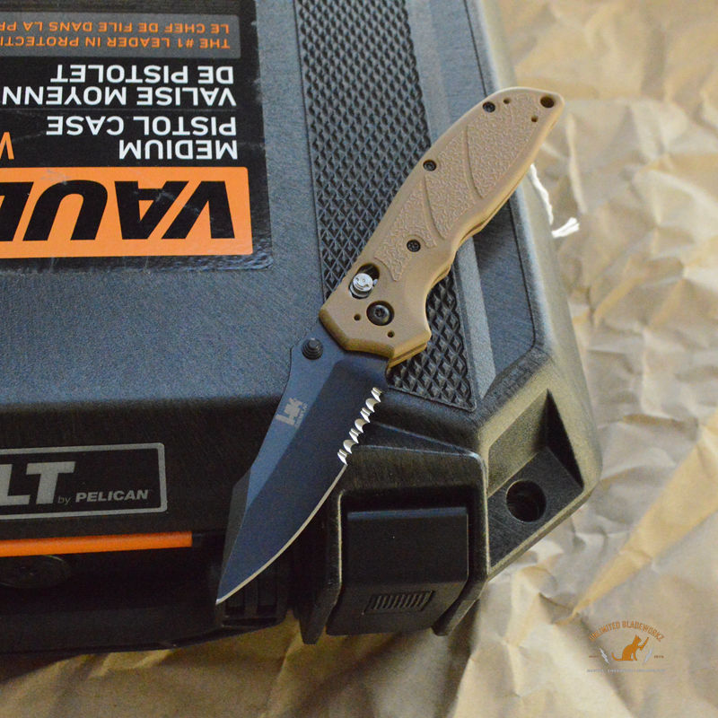 HK Exemplar Manual Folder: 3.25" Clip Point Blade (Partially Serrated ...