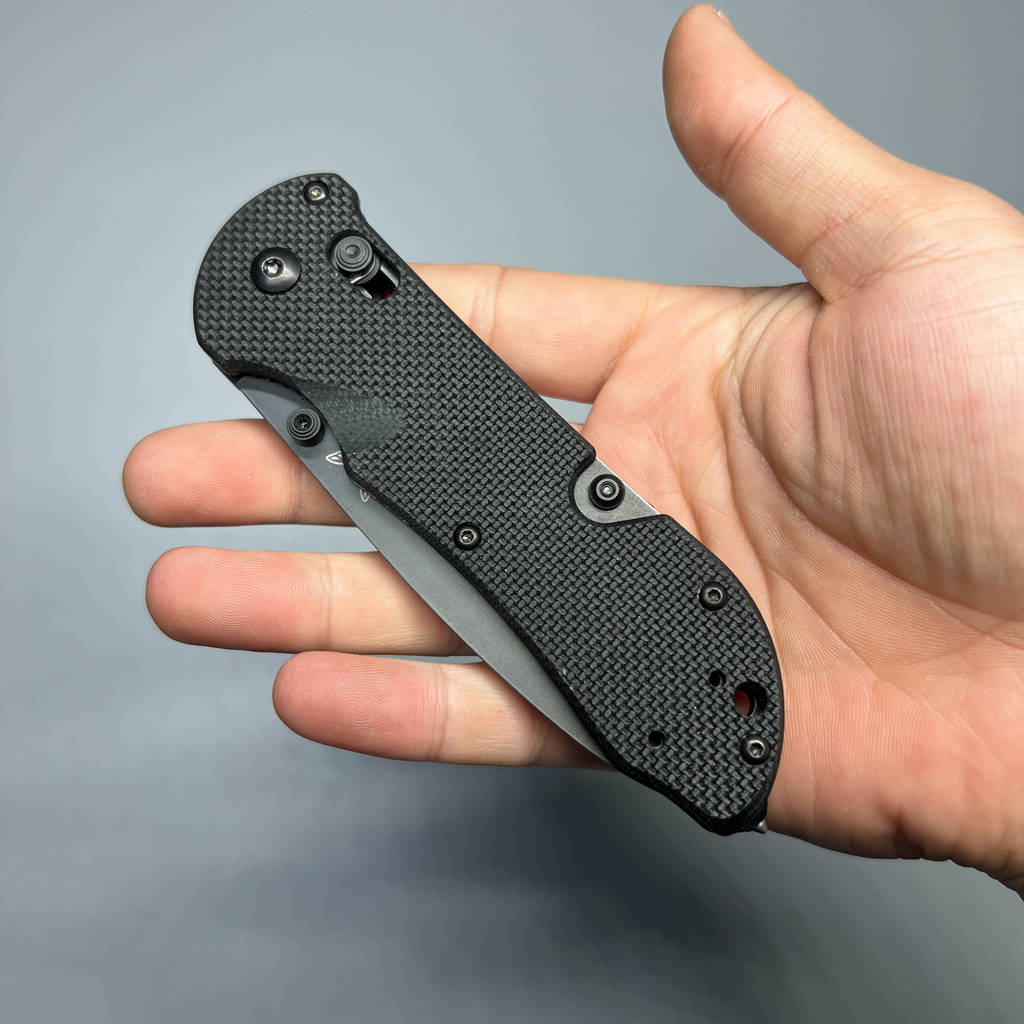 Benchmade Triage Rescue Folding Knife 3.5" Black Combo Blunt Tip Blade ...