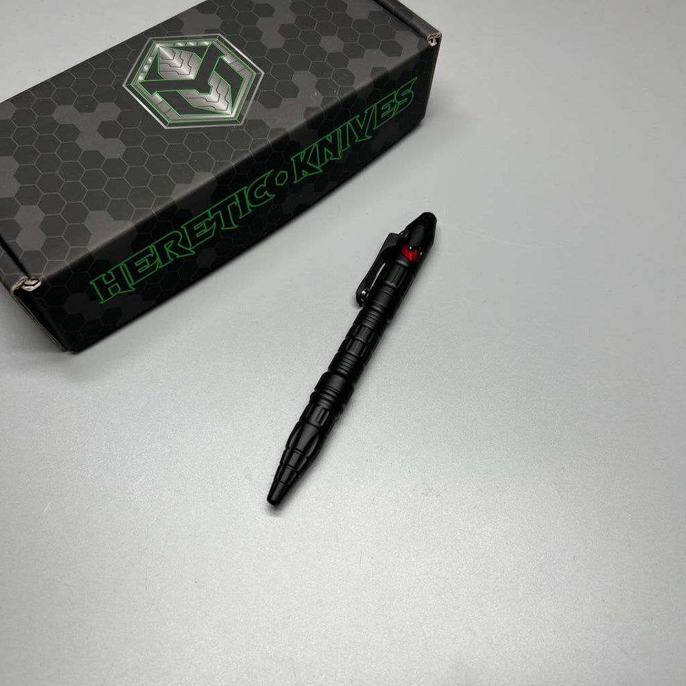 Heretic Knives Thoth Tactical Pen Black Aluminum Predator bomb ...