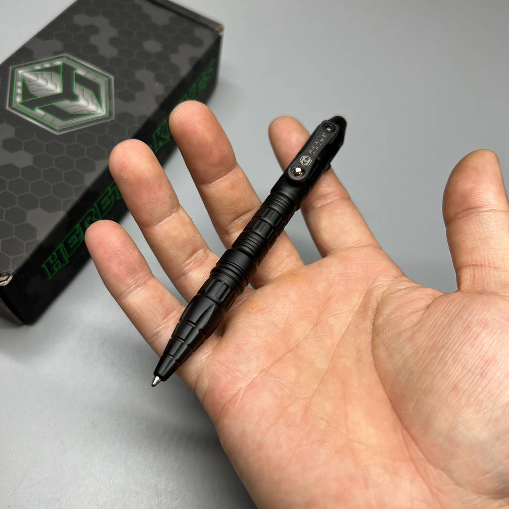 Heretic Knives Thoth Tactical Pen Black Aluminum Predator bomb ...